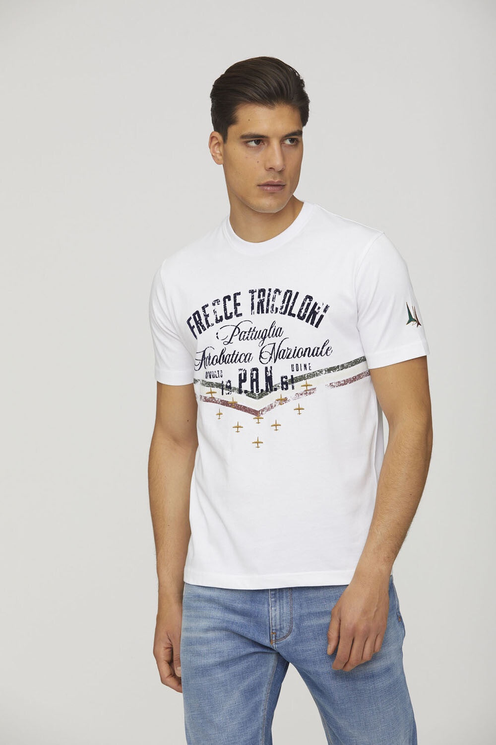 T-shirt with Frecce Tricolori print – Aeronautica Militare UK